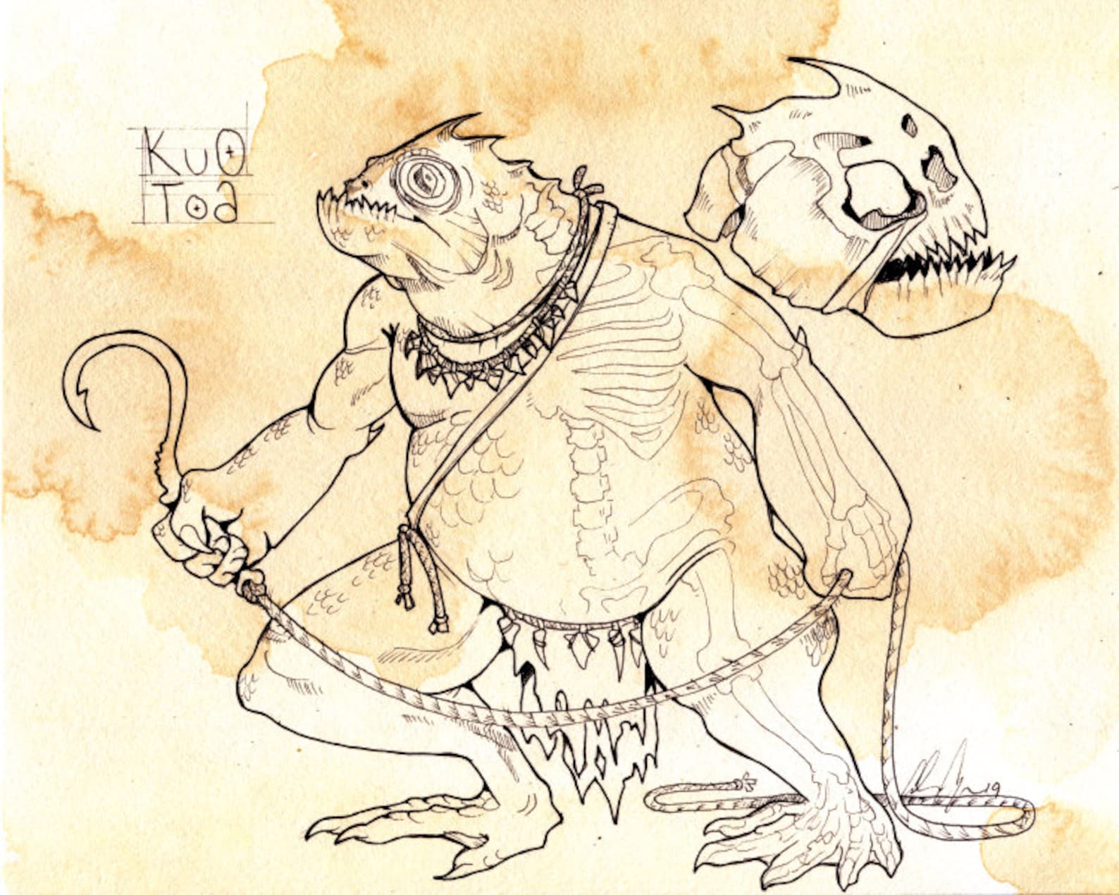 Dnd INKTOBER ORIGINAL kuo Toa: Coffee Painted | Etsy