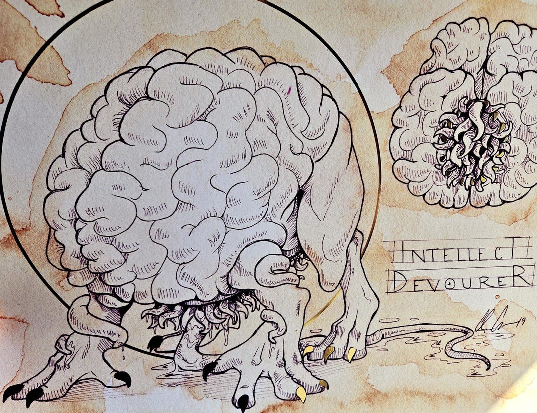 INTELLECT DEVOURER: Dnd Monster Gold Foil Print (11x14") - Etsy