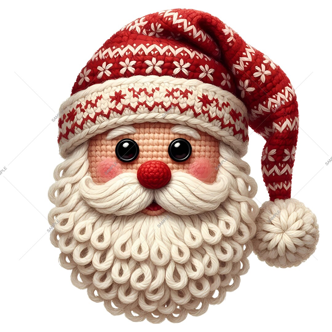 Snap Hook Yarn Crochet Santa Head Design | Digital Download | PNG File ...