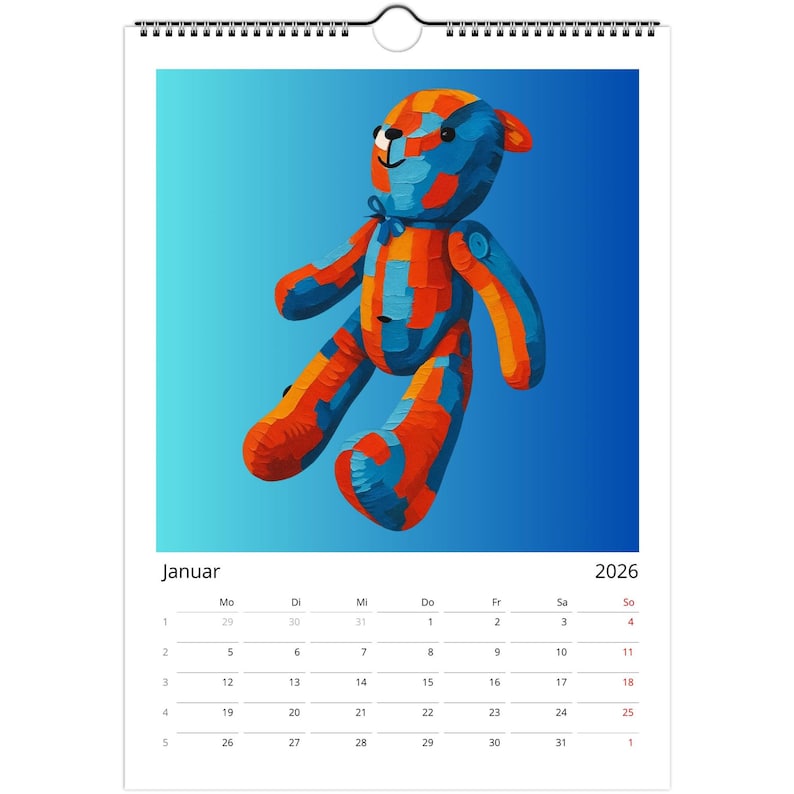 Wall Calendar 2026 – Irina Noé Art Collection, Monstera, Teddy Bear ...
