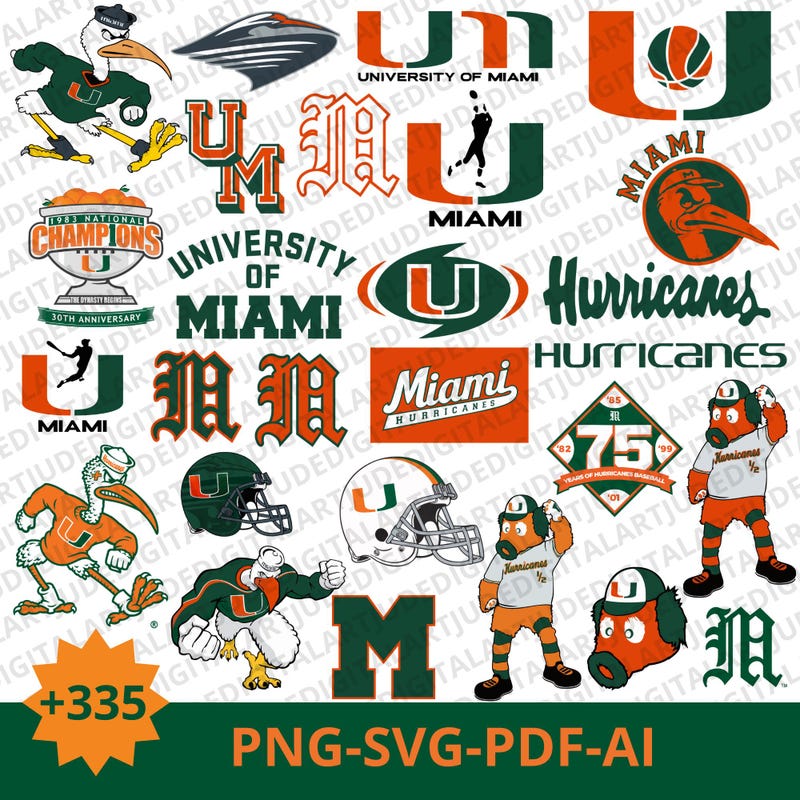 Miami Hurricanes Svg - Etsy