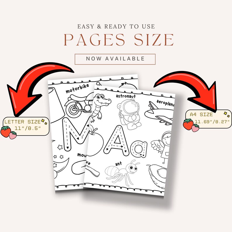 Alphabet Coloring Pages Book, Preschool Home Coloring Activity Tracing ...