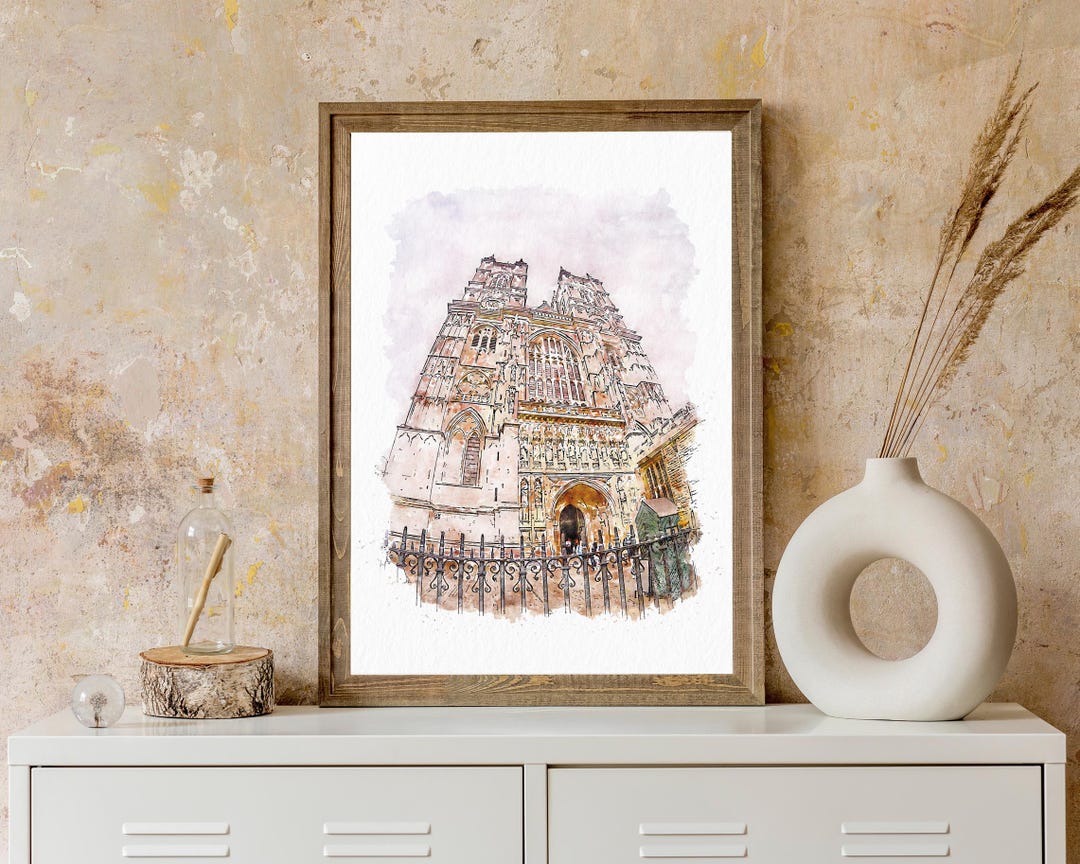 Westminster Abbey, London Watercolour Art Print | London Wall Art ...