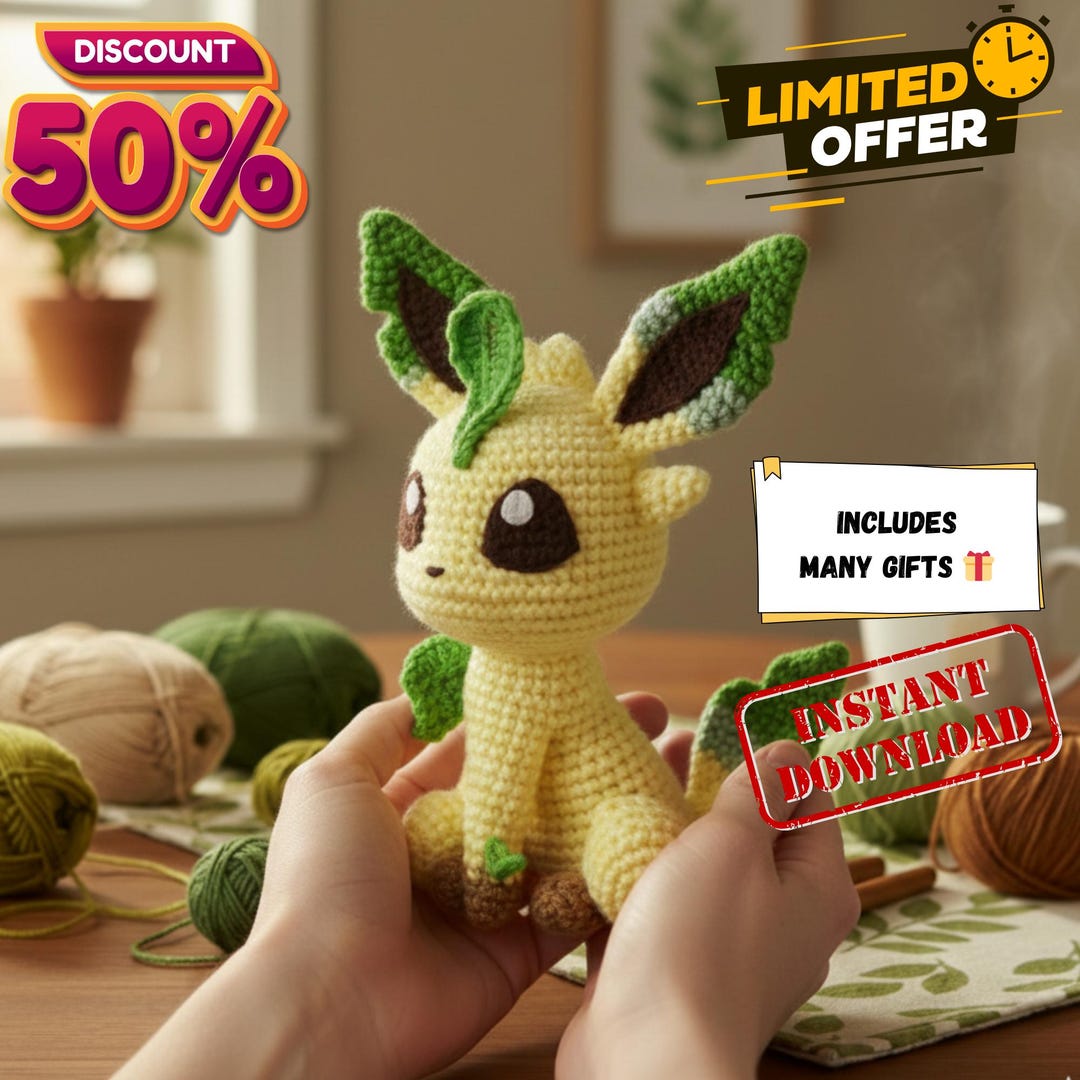 Pokemon Chibi Leafeon Crochet Pattern, Pokemon Plush - Children Toy Pdf ...