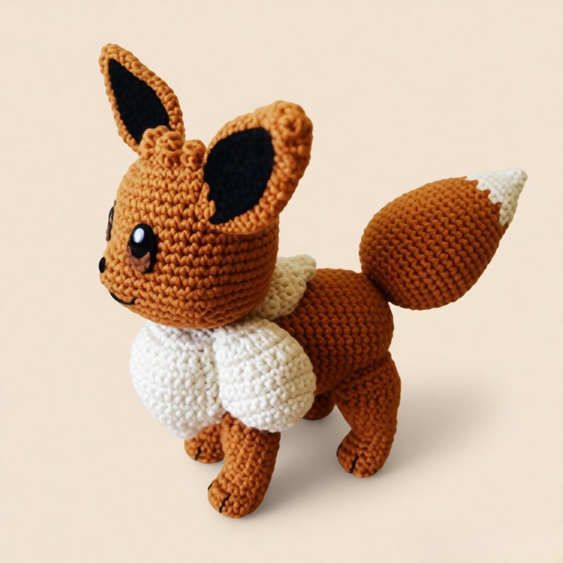 Eevee Pokemon Crochet Pattern – Easy Children Toy PDF + Video Tutorial ...