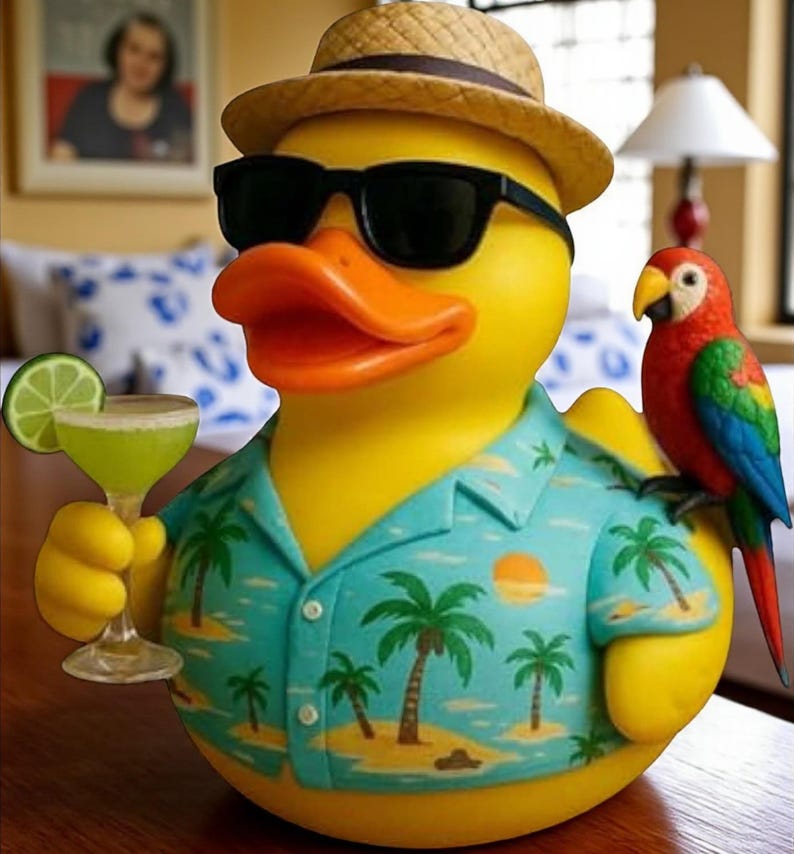 Jimmy Buffet Memorial Duck Jimmy Buffet Duck Decor Parrot Duck Party ...