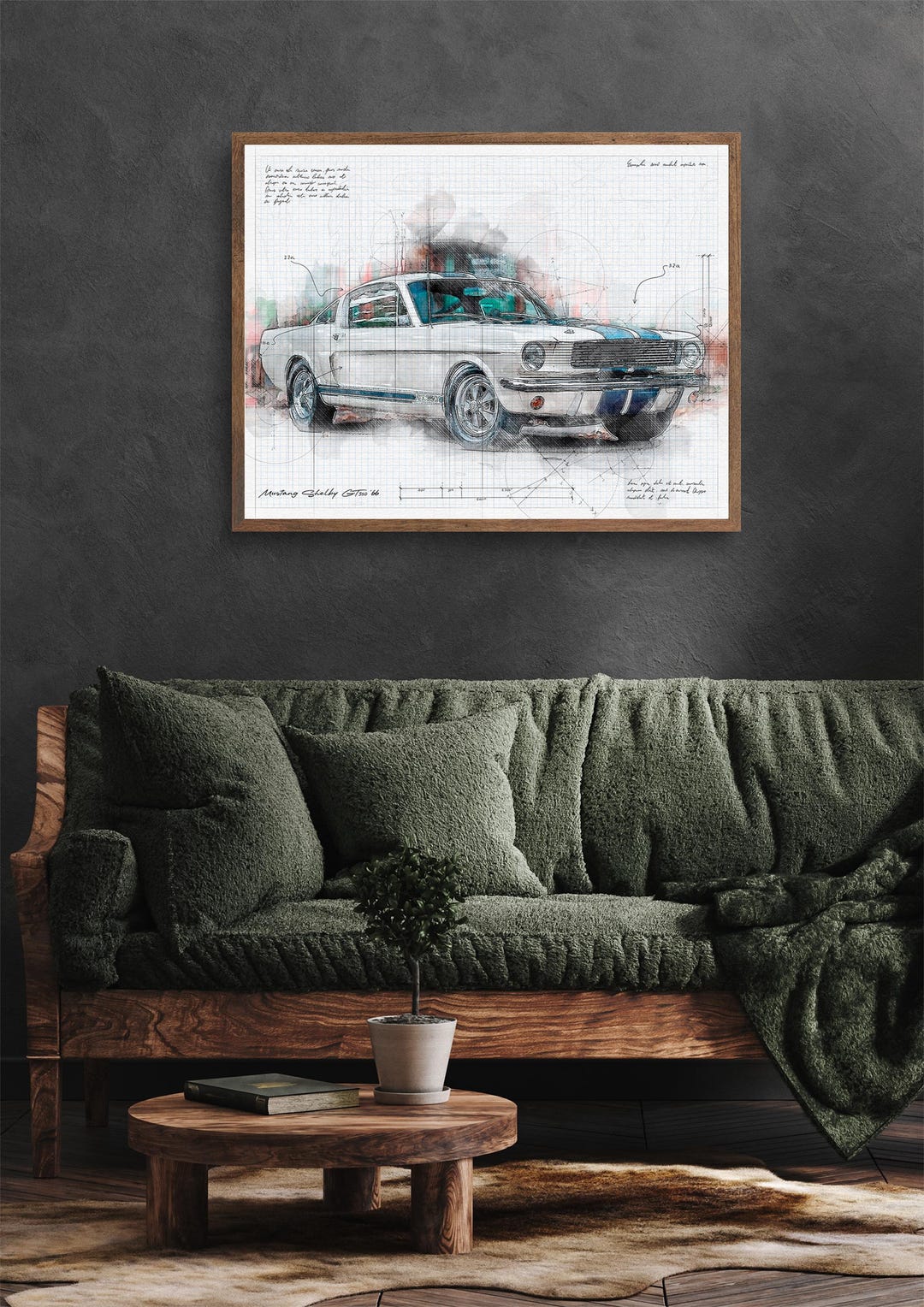 Mustang Shelby GT350 ’66 Blueprint Poster | Classic Muscle Car ...