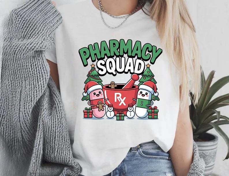 Pharmacy Squad Christmas PNG Bundle | 4 Cute Pharmacist Christmas ...