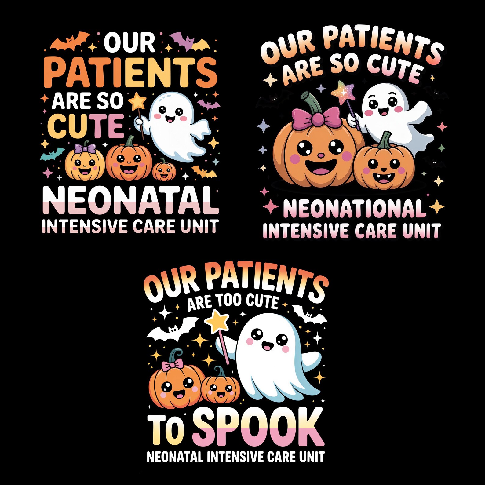 NICU Nurse Halloween PNG Bundle – Cute Ghost Pumpkin Neonatal Intensive ...