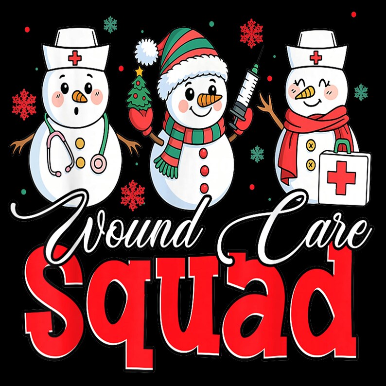 Wound Care Squad Snowman PNG: Funny Christmas Medical Design (digital ...