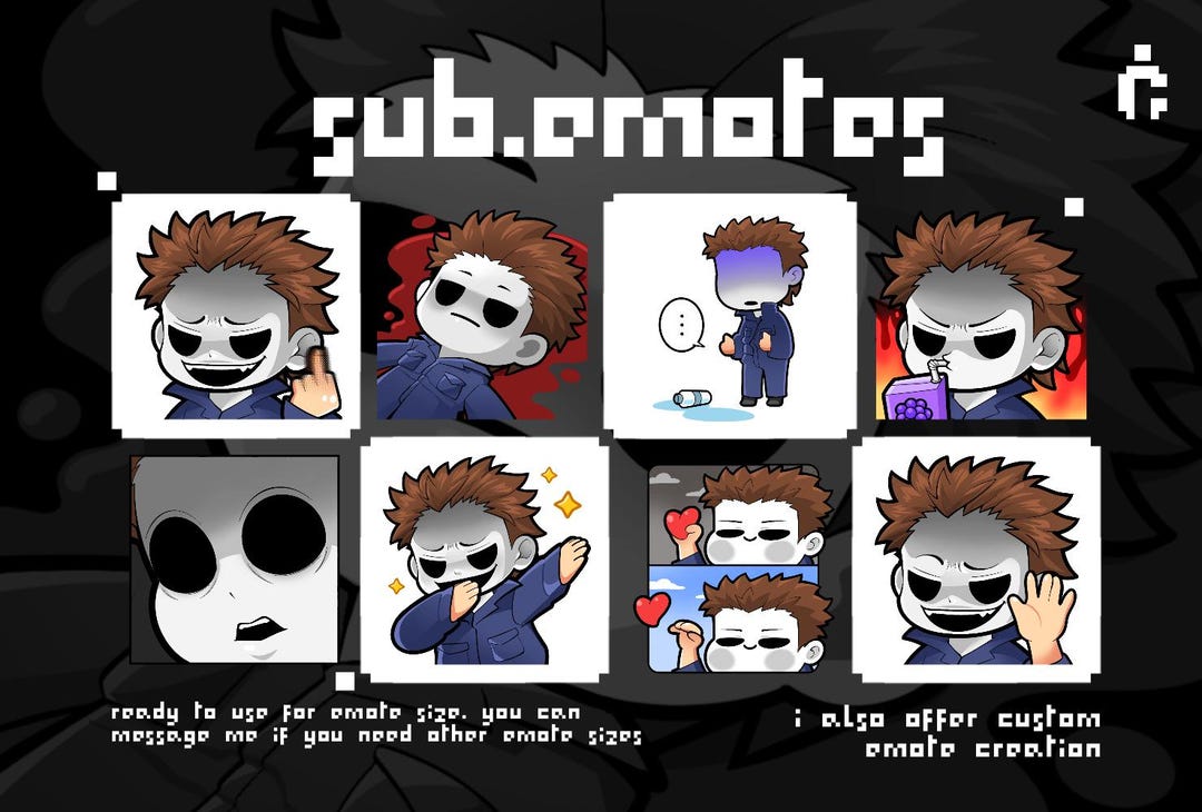 8 Cute Horror Halloween Emotes for Twitch, Kick and Discord - Etsy