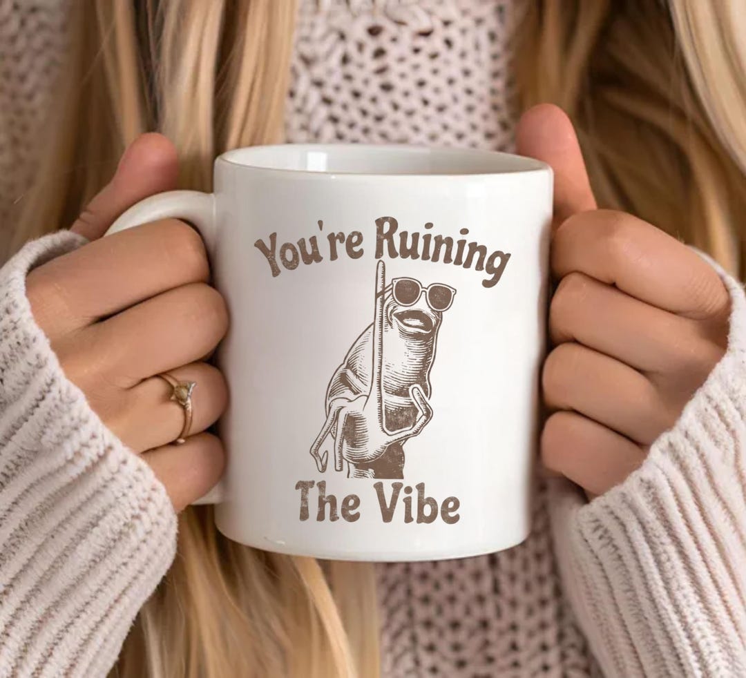 Marcus the Worm Mug, You're Ruining the Vibe Meme Coffee Cup, Funny ...
