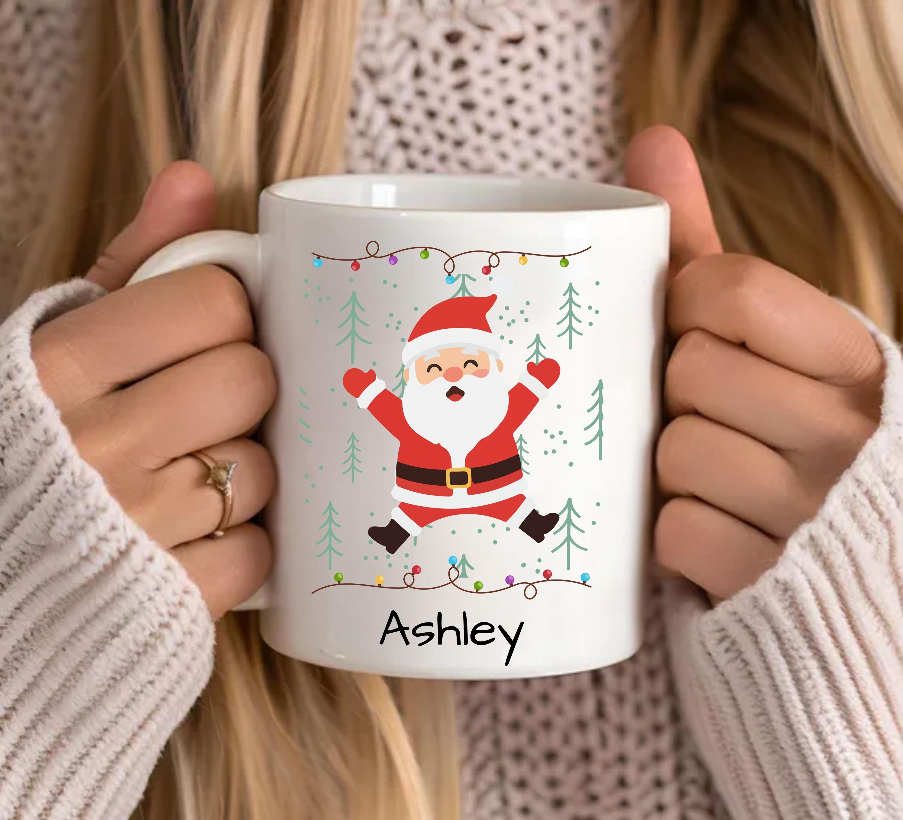Personalized Christmas Mug, Custom Santa Claus Gingerbread Snowman Mug ...