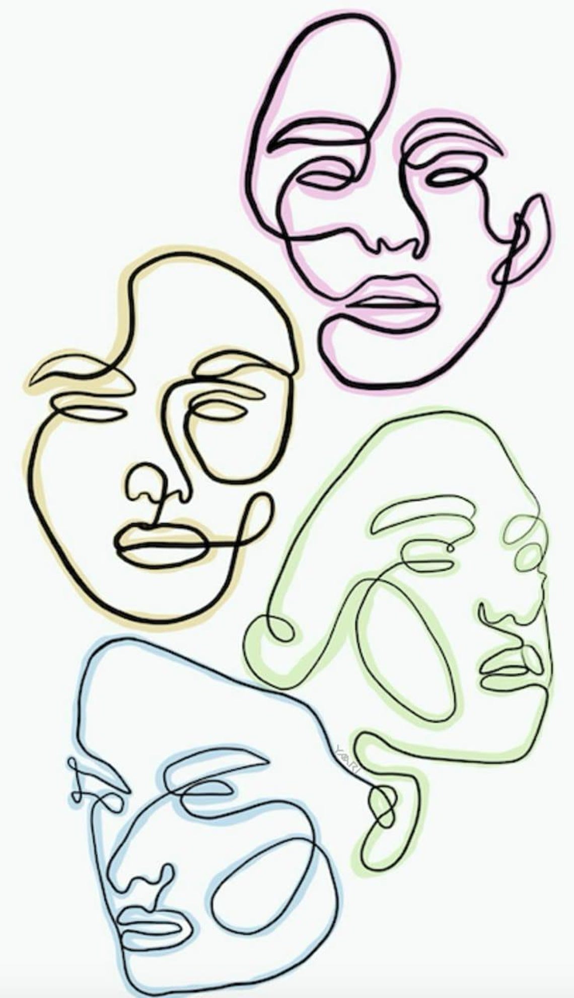 Abstract Face Embroidery Design DST File | Modern Line Art Machine ...