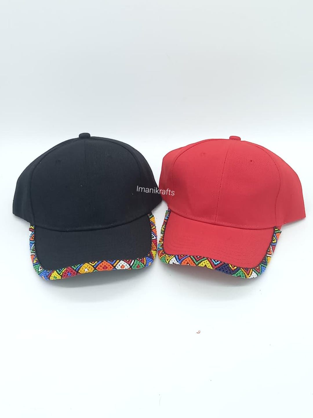 African Beaded Baseball Cap, Handmade Bead Trim Statement Caps, Summer ...