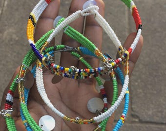 African Clay Bead Anklets - Etsy