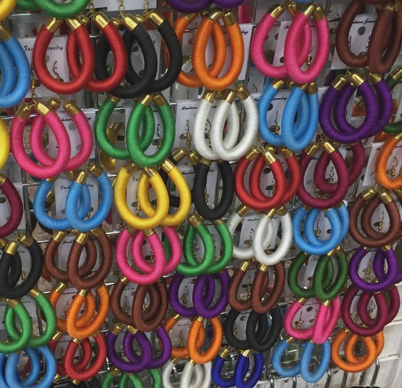 Handmade String African Kenyan Tassel Accessories Tribal Masai Earrings ...