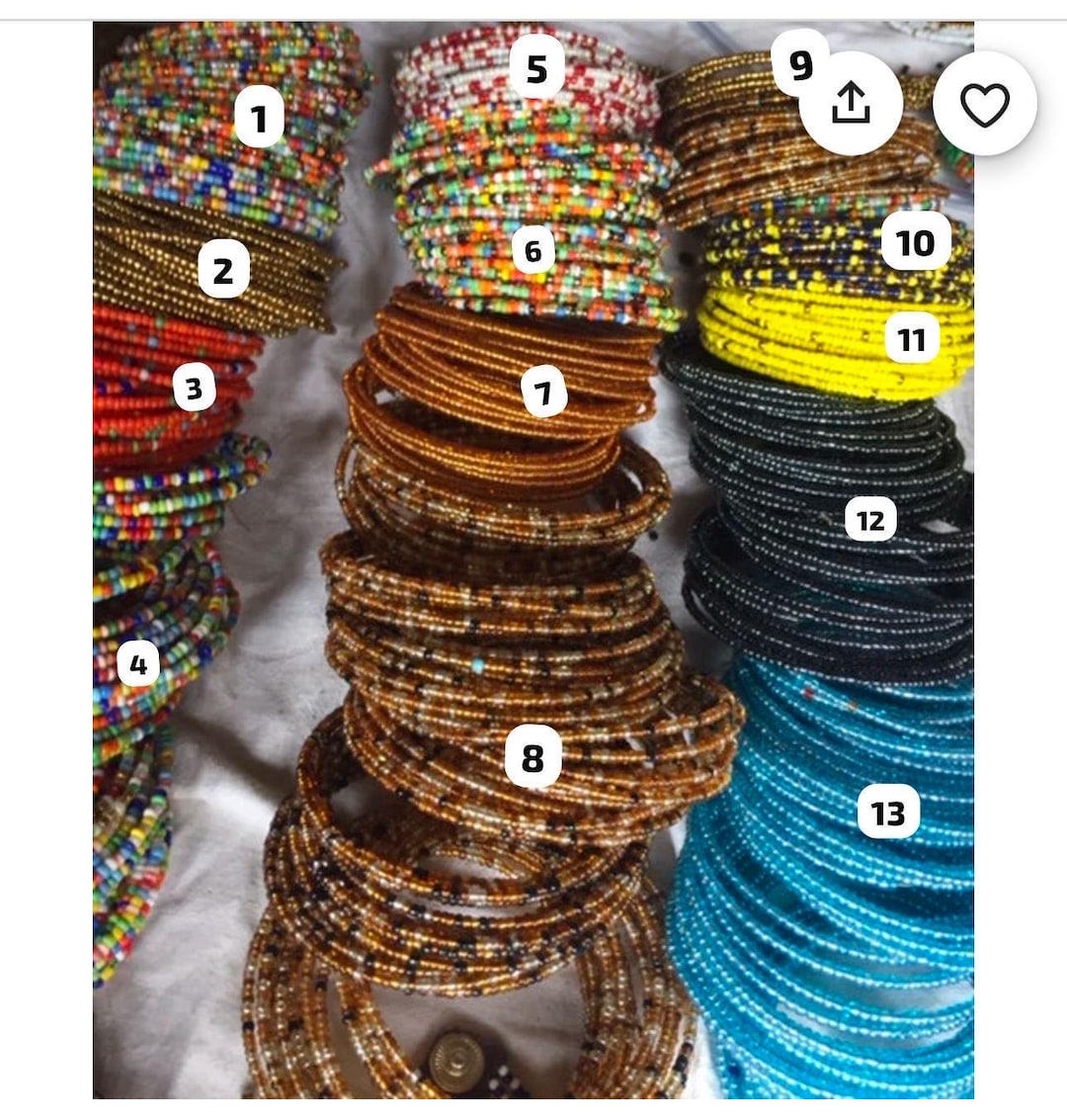 Handmade Kenyan Beaded Bracelets, Colorful Spring Bangles - Etsy