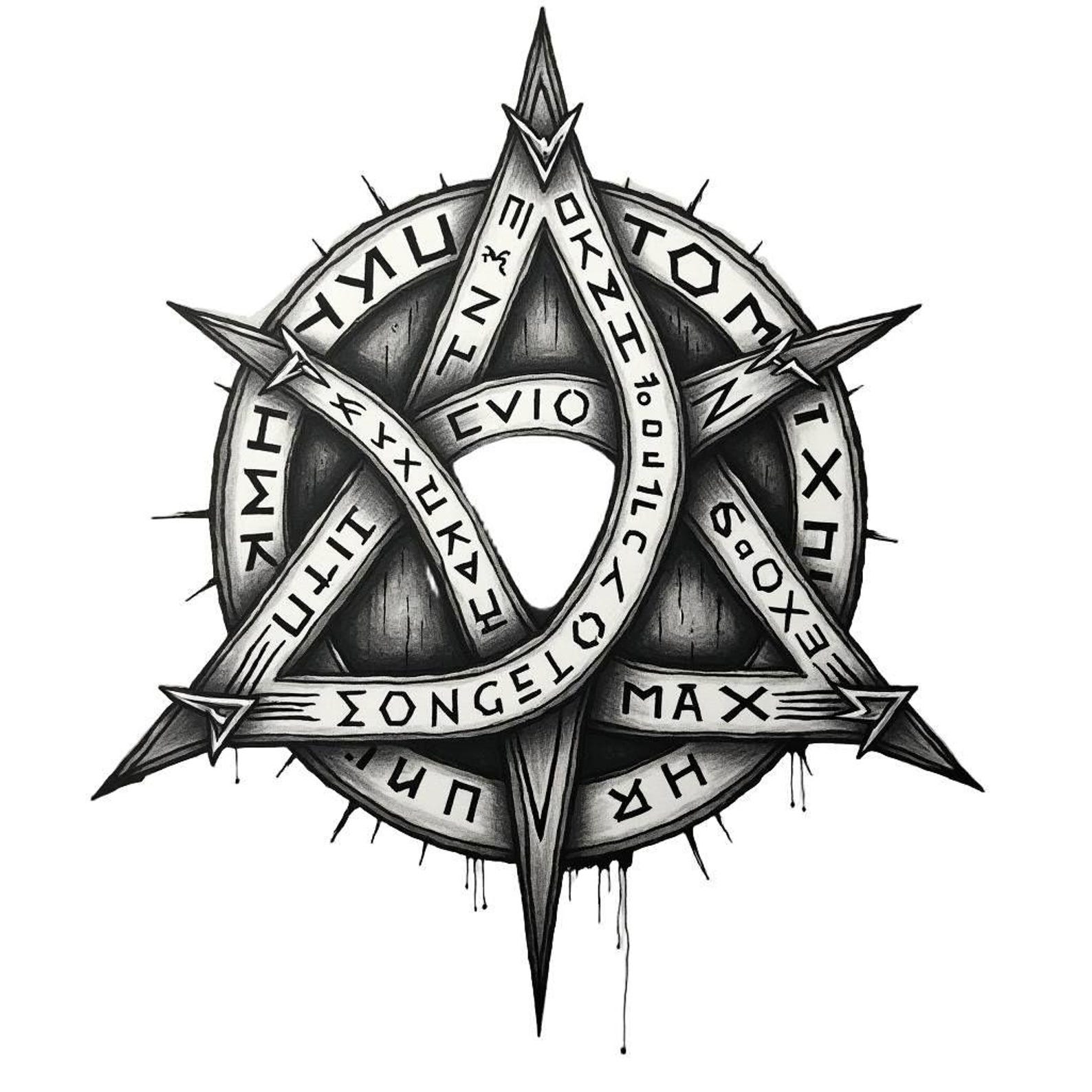 Occult Symbol Tattoo Stencil – Mystic Sigil Design (4K PNG + A4 PDF) - Etsy