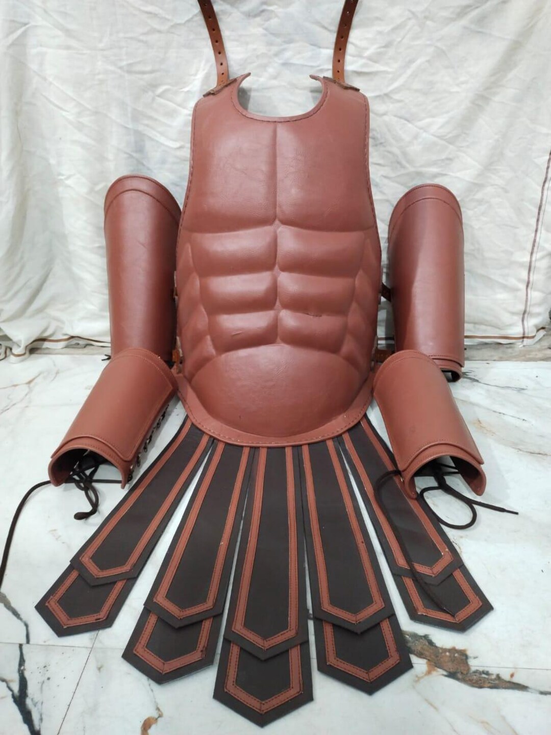 Medieval Leather Muscle Armor Set With Belt Arm and Leg Guard Larp ...