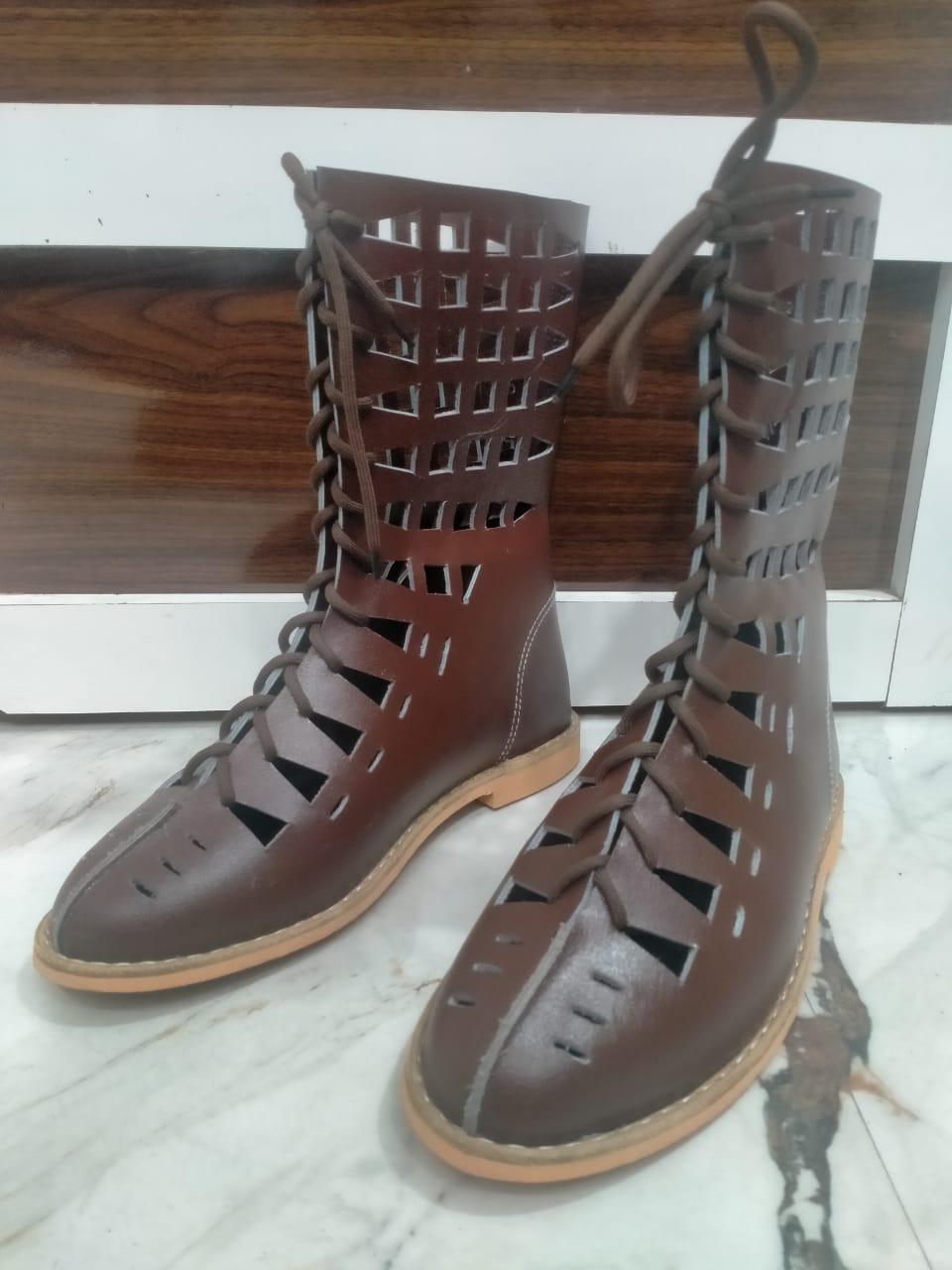 Roman Gladiator Caligae Genuine Leather Boot Reenactments LARP Cosplay ...