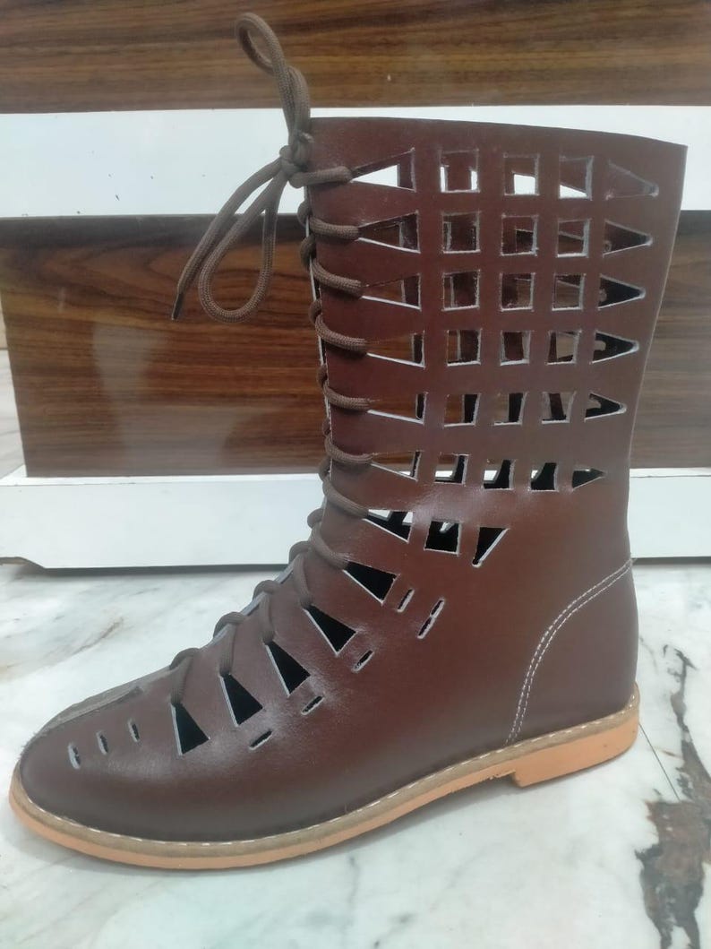 Roman Gladiator Caligae Genuine Leather Boot Reenactments LARP Cosplay ...