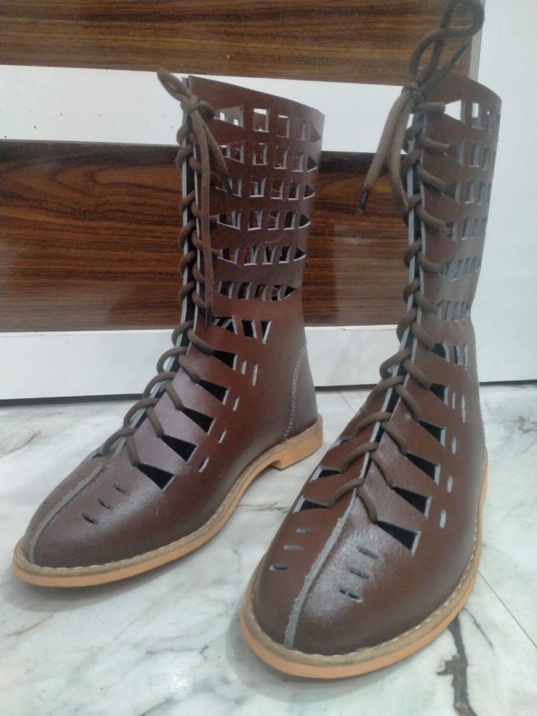 Roman Gladiator Caligae Genuine Leather Boot Reenactments LARP Cosplay ...