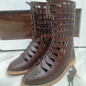 Roman Gladiator Caligae Genuine Leather Boot Reenactments LARP Cosplay ...