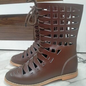 Roman Gladiator Caligae Genuine Leather Boot Reenactments LARP Cosplay ...