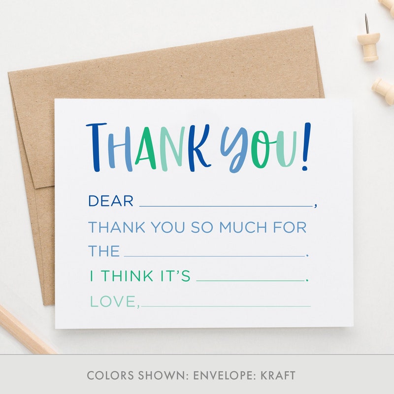 Kids Thank You Cards - Etsy
