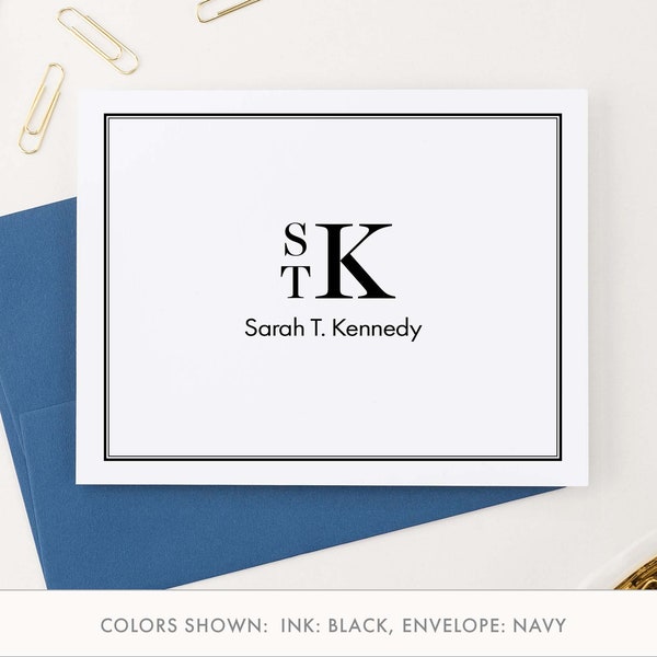 Monogram Note Card - Etsy