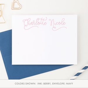 Personalized Stationery Set, Calligraphy, Personalized Note Cards ...