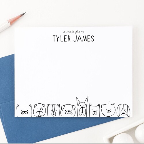 Personalized Dog Stationary A Note From Custom Notecard - Etsy