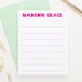 Personalized Lined Stationery for Girls, Personalized Stationary for ...