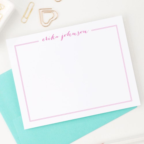 Women Personalized Stationery Simple Personalized Notecards | Etsy