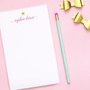 Star and Name Notepad for Kids Stars Stationery, Cute Personalized Star ...