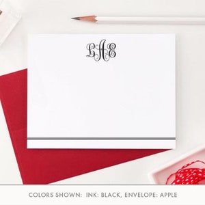 Womens Monogrammed Stationery, Mens Monogram Stationary, Personalized ...
