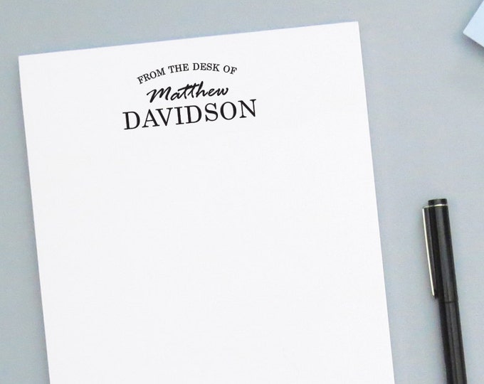 Mens Personalized Notepad Set, Professional Letter Writing Stationery ...