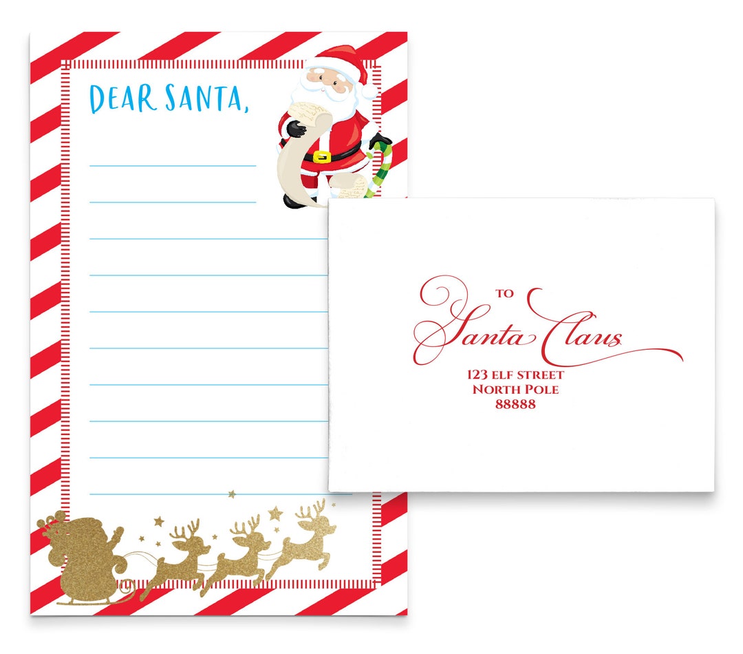 Dear Santa Letters to Santa Stationery Kit for Kids, Santa Clause ...