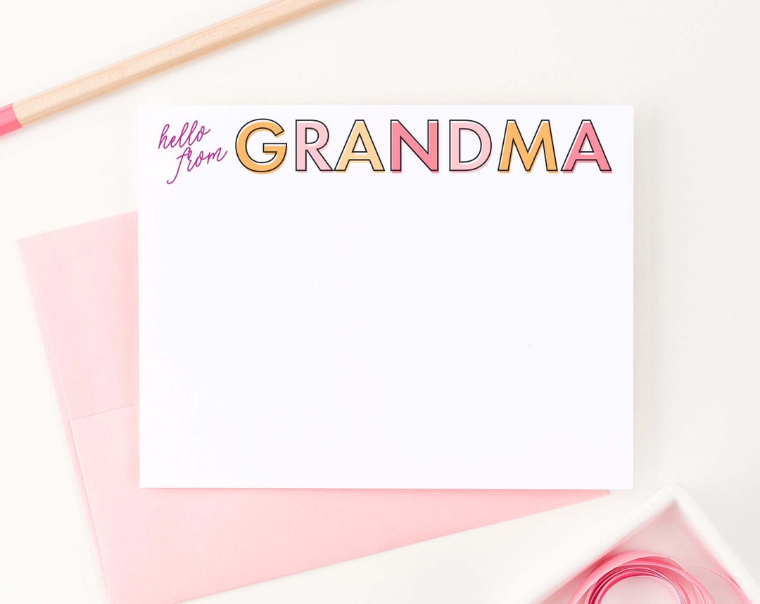Hello From Grandma Note Cards, Personalized Summer Camp Notes From ...