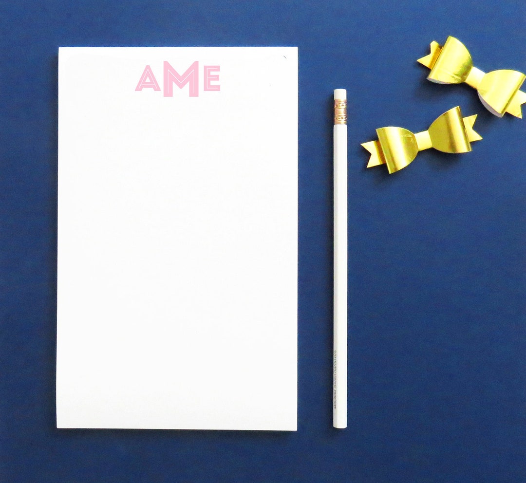 Womens Monogrammed Notepad, Monogram Note Pad for Women Custom ...