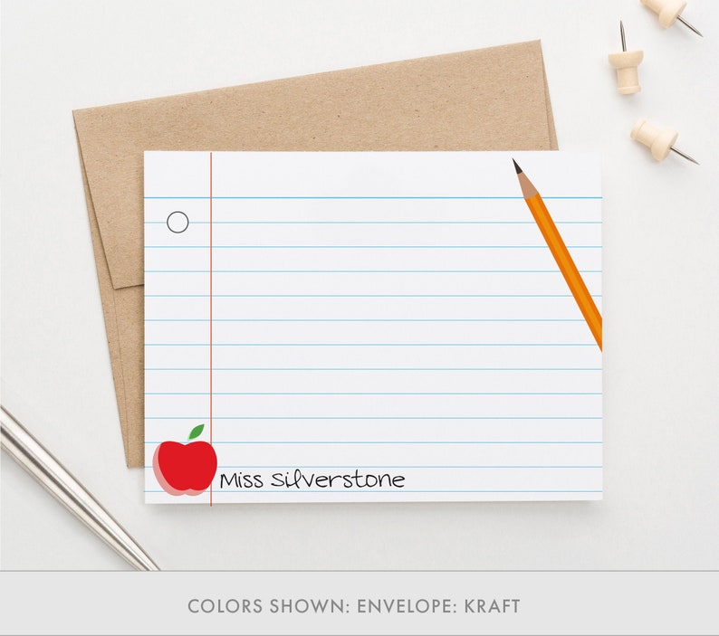 Teacher Stationery Set Personalized Teacher Thank You Cards | Etsy