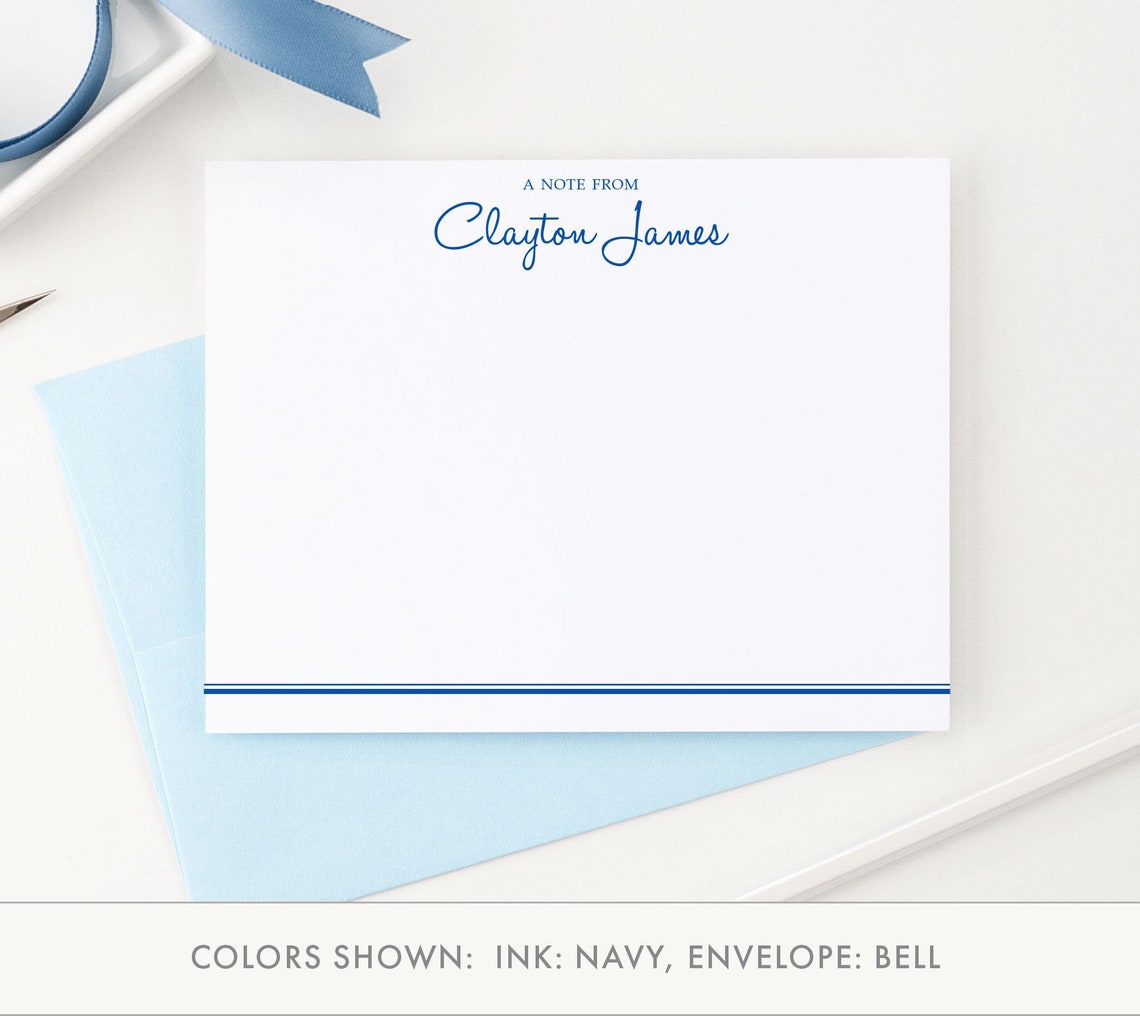 A Note From Mens Stationery Personalized Stationery | Etsy