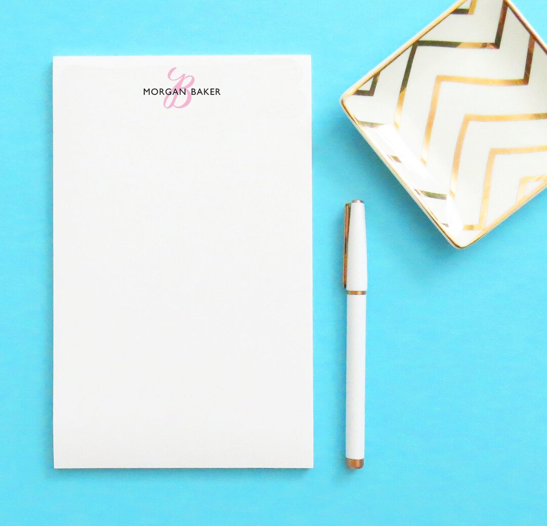 Womens Personalized Notepad With Monogram Writing Paper Sets, Custom ...