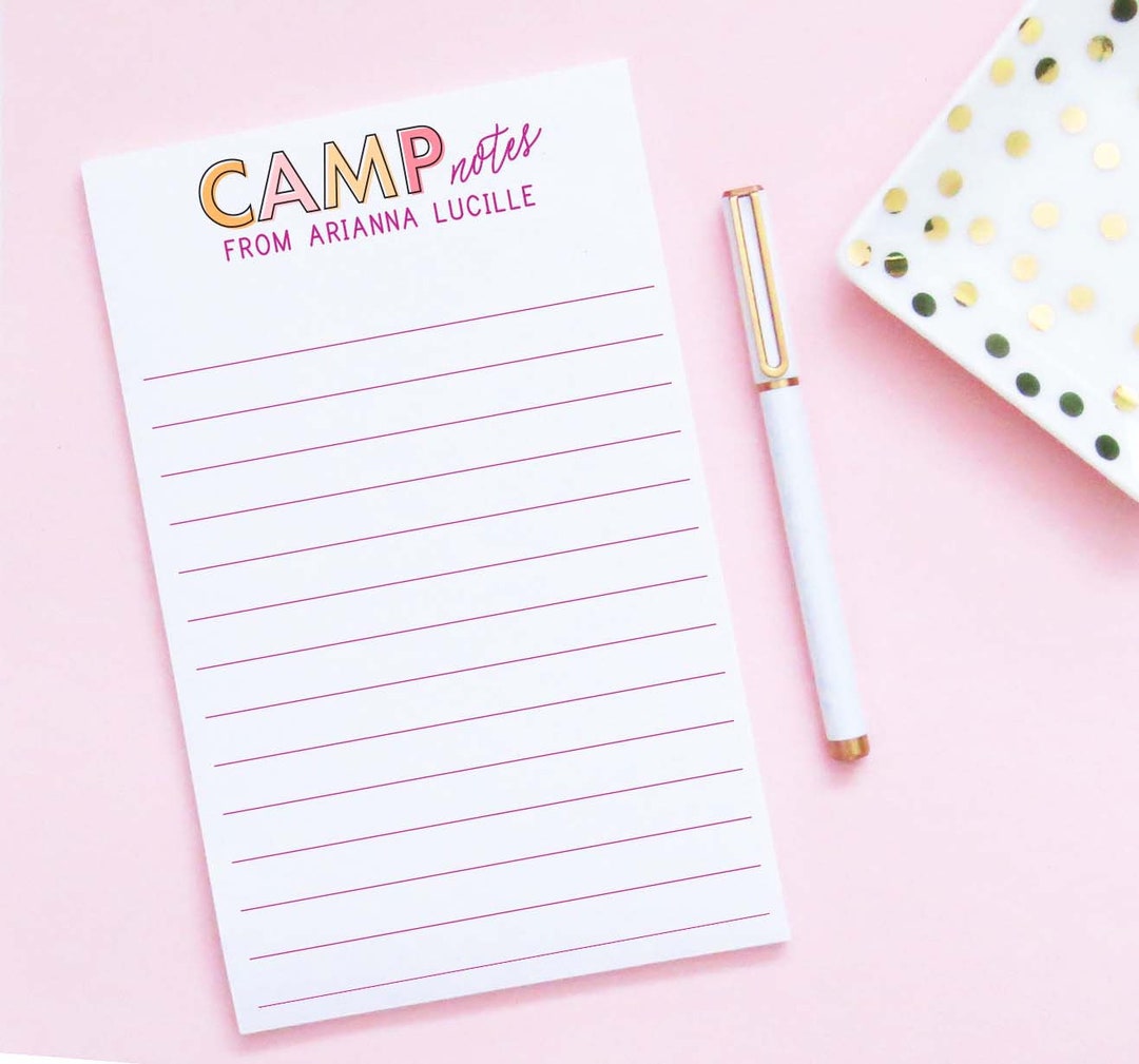 Girls Summer Camp Notepad for Kids Lined Letter Writing Paper ...