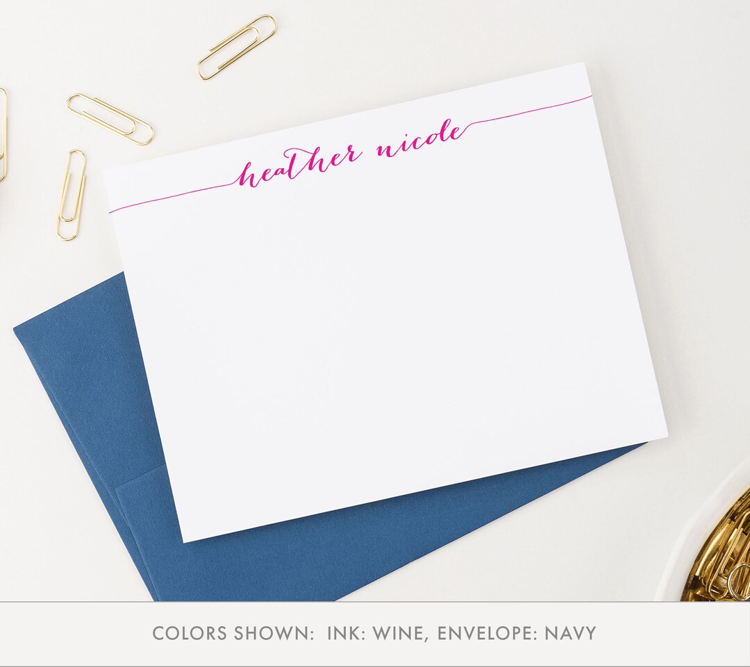 Personalized Stationery Set, Calligraphy, Personalized Note Cards ...