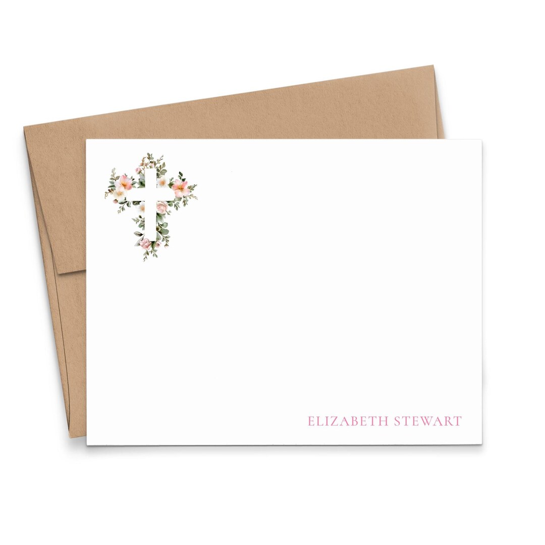 Personalized Watercolor Stationary With Envelopes, Flat Custom ...