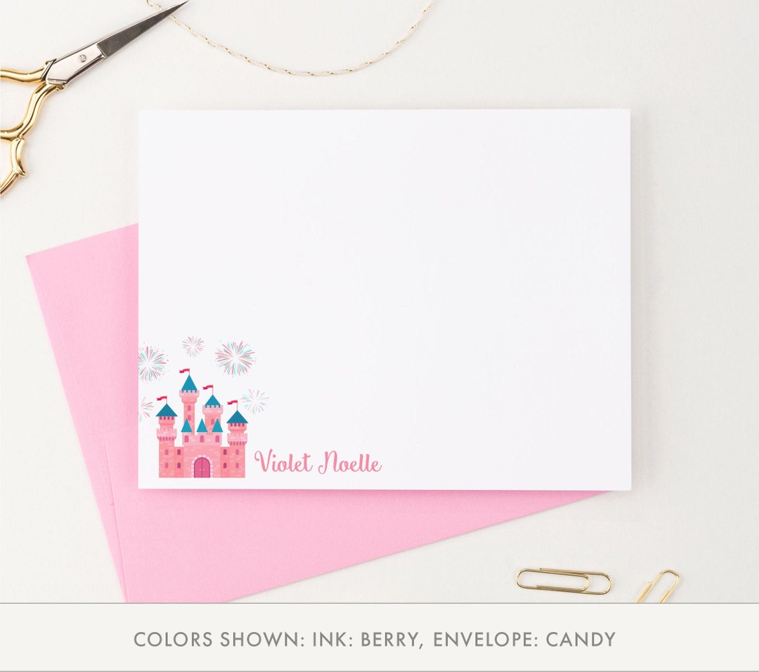 Customized Princess Castle Thank You Cards for Girl, Girls Personalized ...