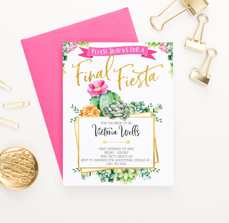 Final Fiesta Bachelorette Party Invitations Final Fiesta - Etsy