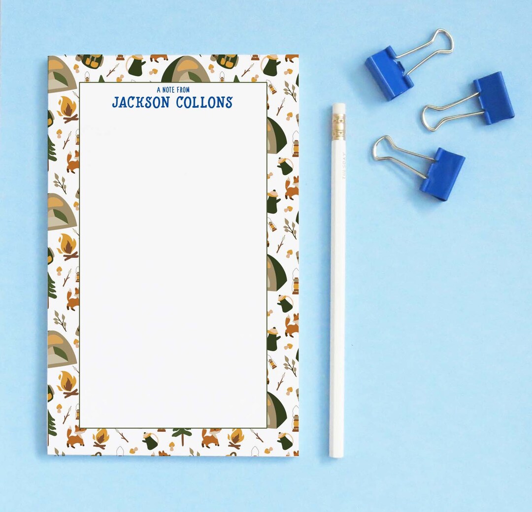 Kids Camp Notepads for Boys Personalized Summer Camp Letter Writing ...